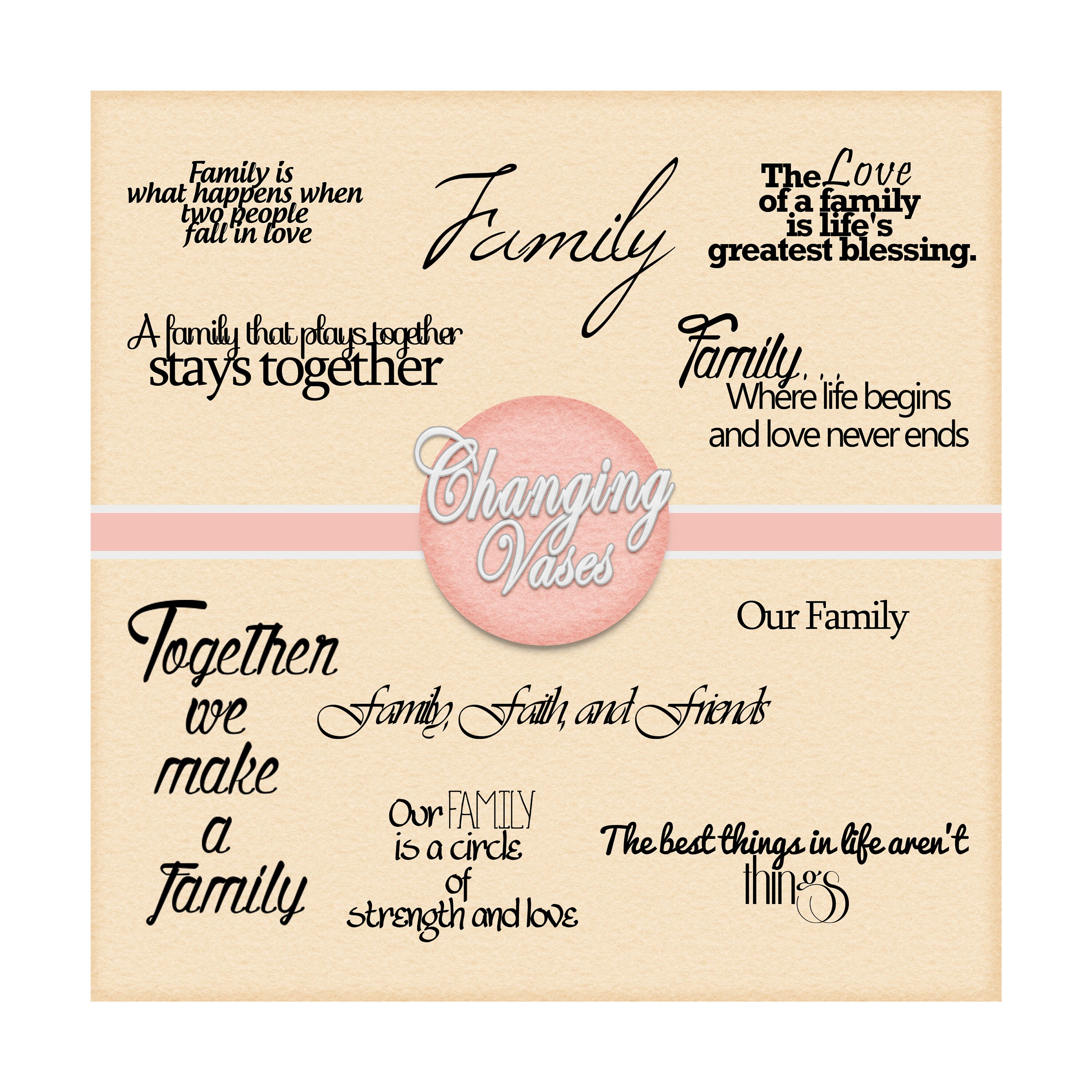 Family Word Art Collection 10 Quotes Words and Phrases Clip - Etsy