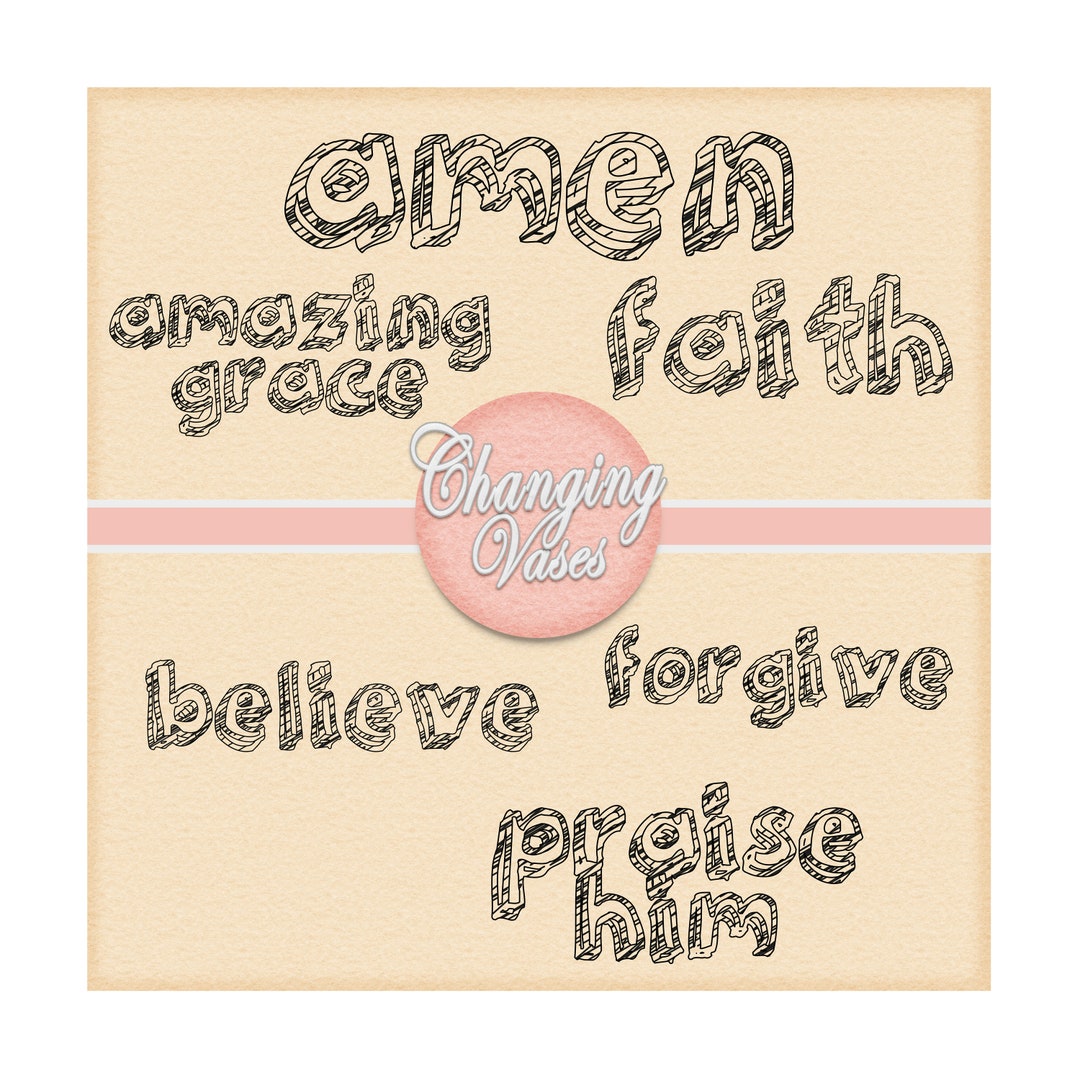 Christian Word Art 6 Bible Verse Quotes Overlay PNG for - Etsy