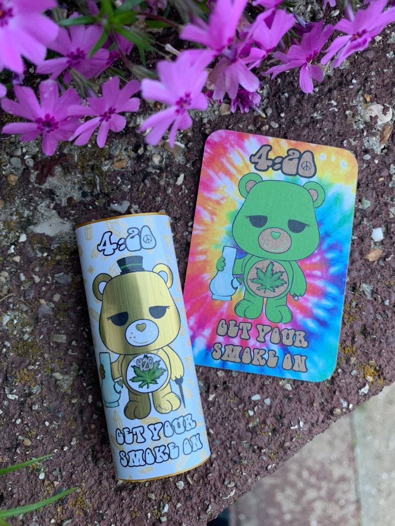 Custom Classy Golden Stoner Bear Lighter Case Metallic Gold - Etsy