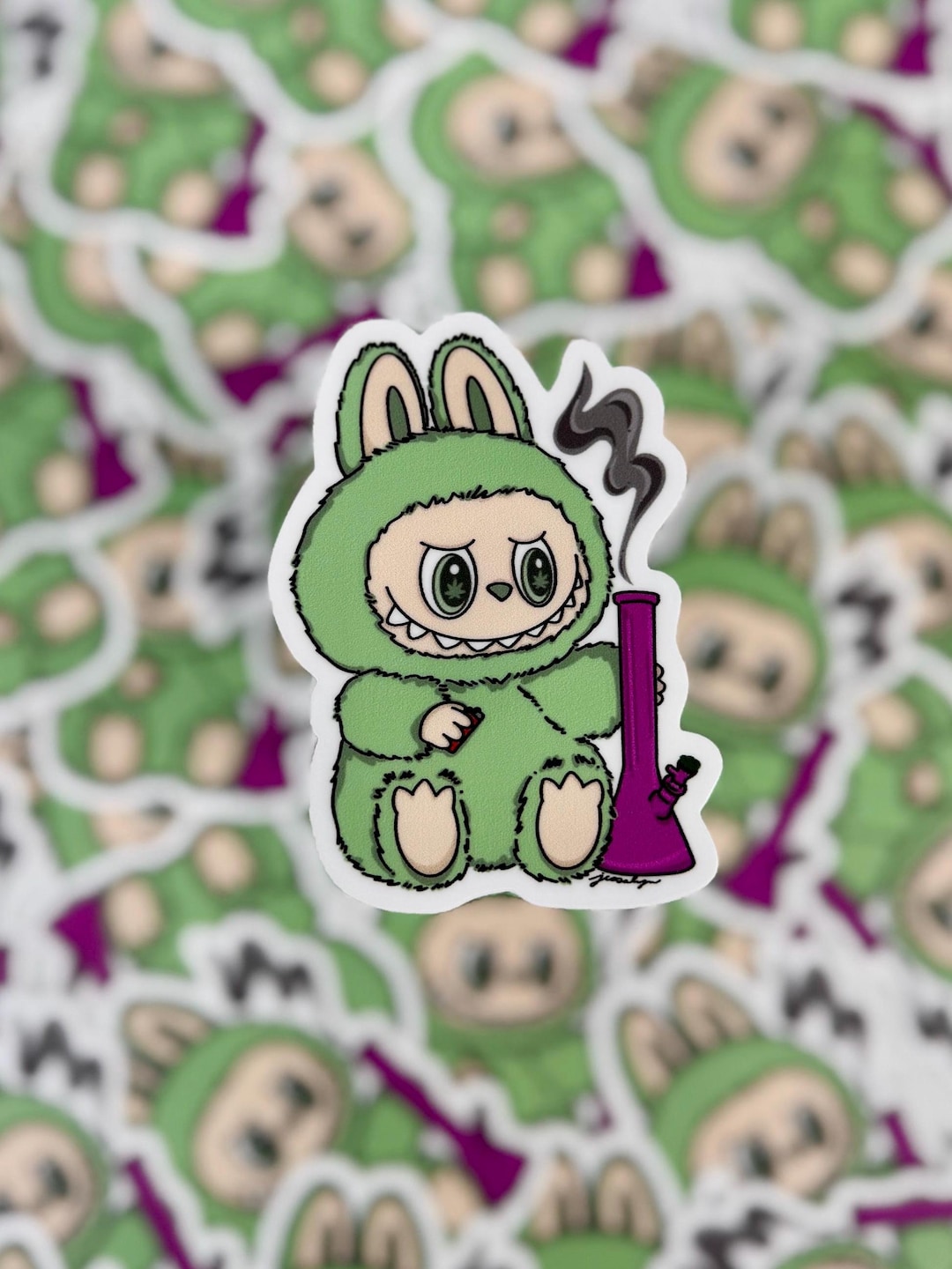 Cute Pastel Green 420 Monster Kawaii Stoner Waterproof Sticker - Etsy