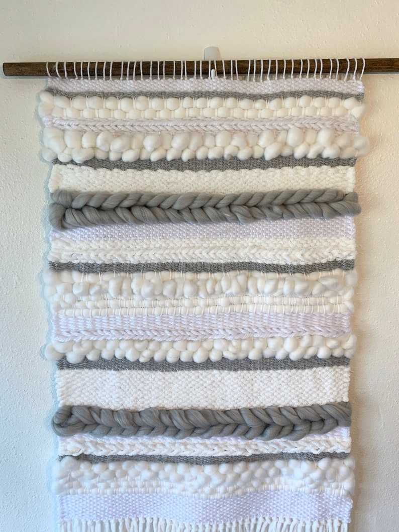Large Wall Weaving Long Hanging Wall Decor Boho Bohemian White | Etsy
