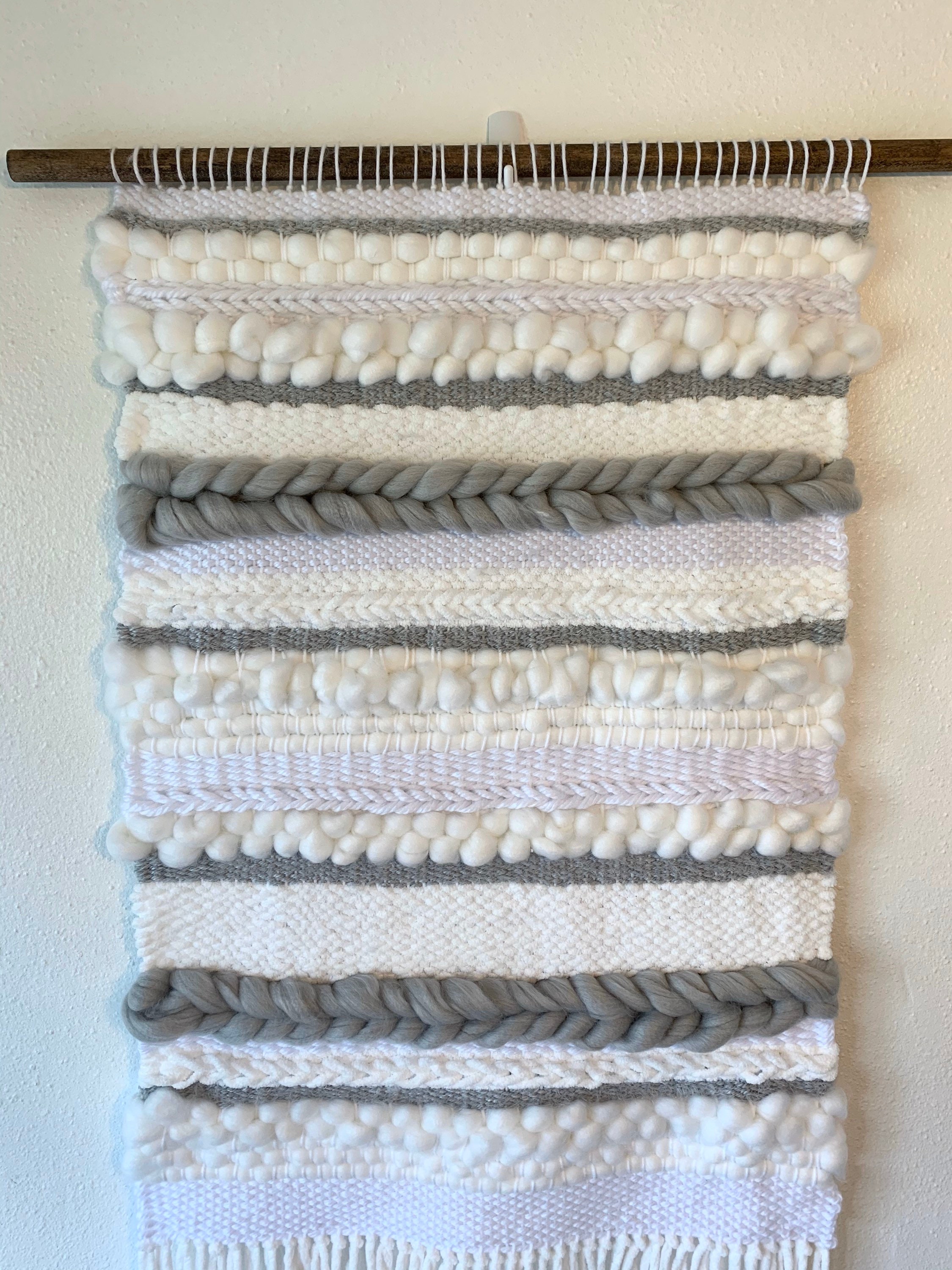 Large Wall Weaving Long Hanging Wall Decor Boho Bohemian White | Etsy