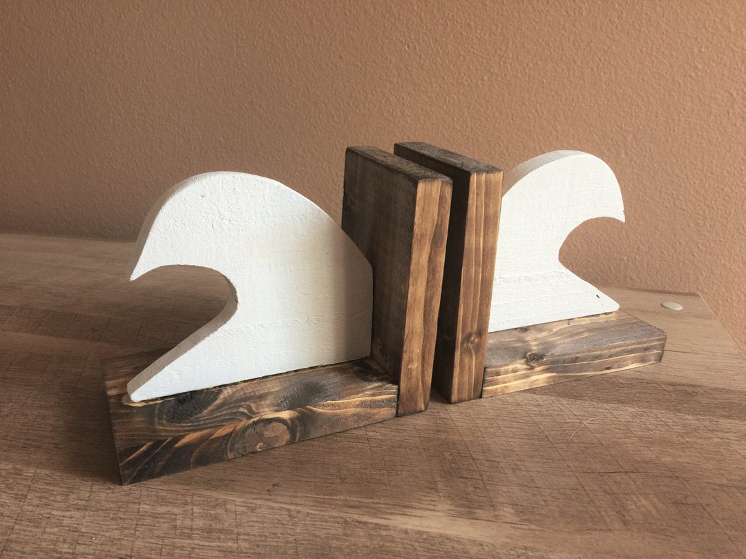 Wave Bookends Surf Beach Bookshelf Nursery Coastal Nautical - Etsy