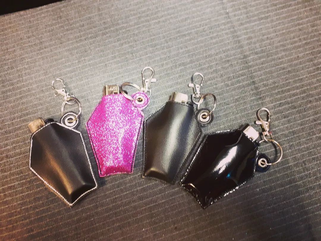 Faux Leather COFFIN Embroidered Lighter Holder (also Fit Flash Drive ...