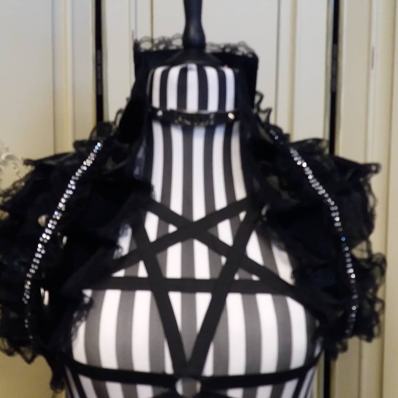 Black PVC Gothic Ruffle Wrap Shrug Goth Corset Accessory - Etsy UK