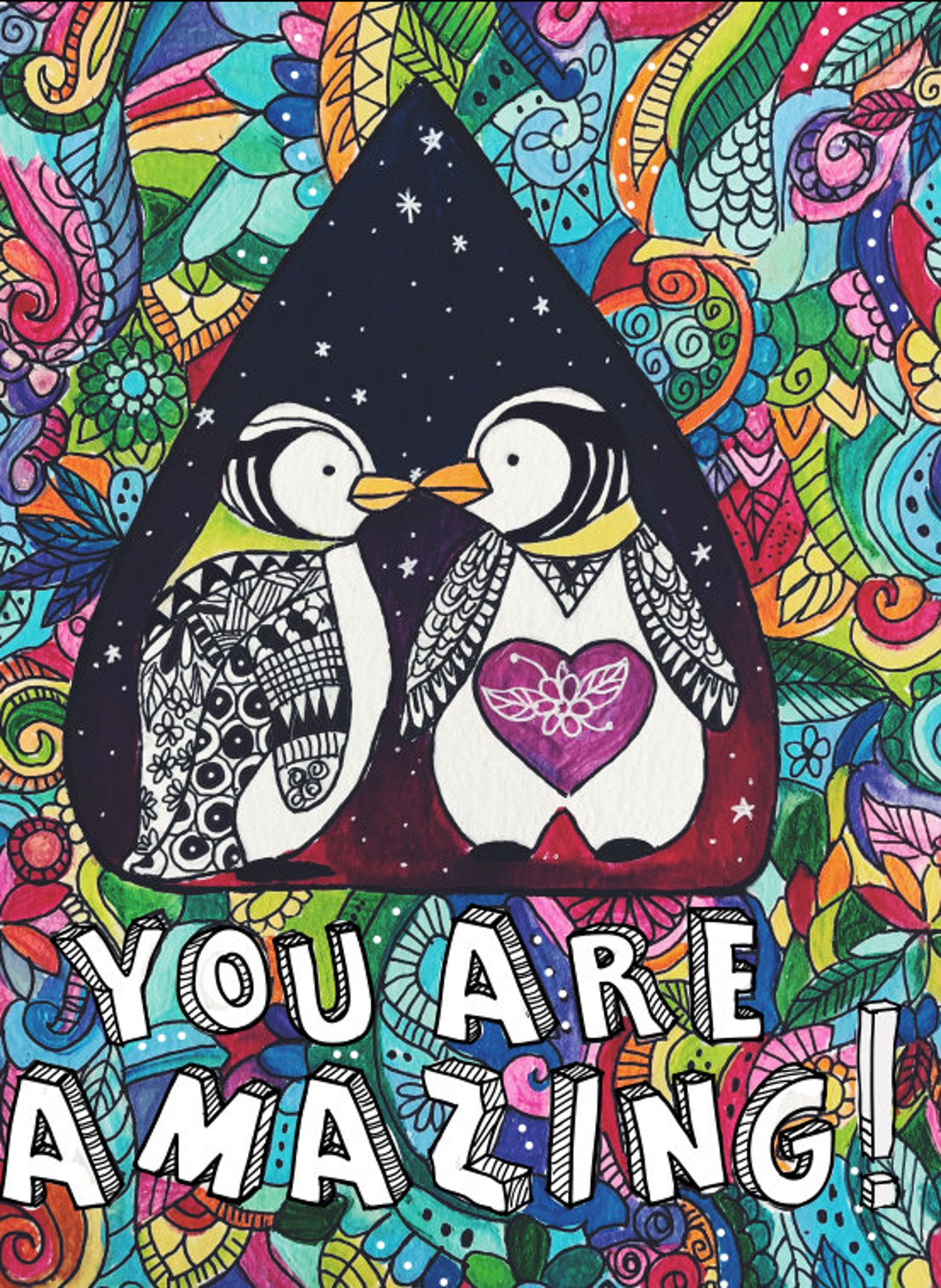 You Are Amazing Zentangle Zentangles Zentangle Print Folk - Etsy