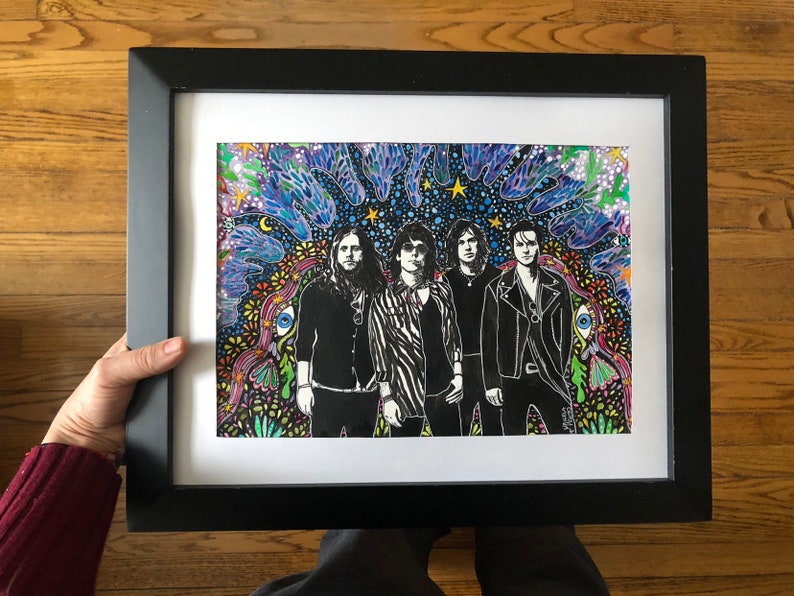 The Struts print ink portrait boys portrait zentangle | Etsy