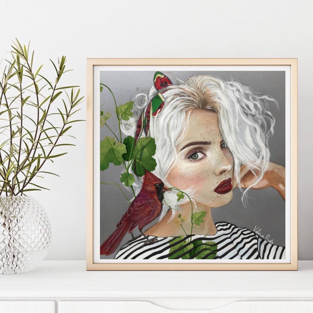 Cardinal Illustration, Molly Watermelon, White Hair Illustration, Girl ...