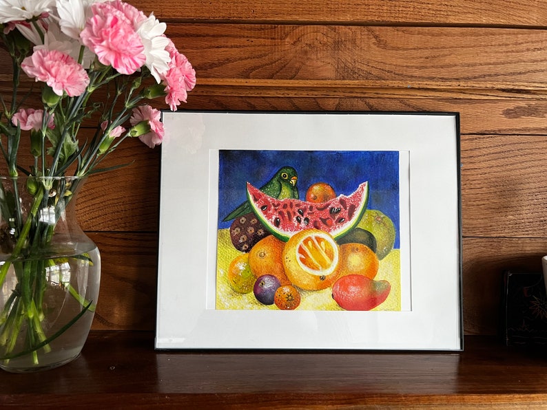 Frida Kahlo Still Life With Parrot and Fruit study Hand - Etsy