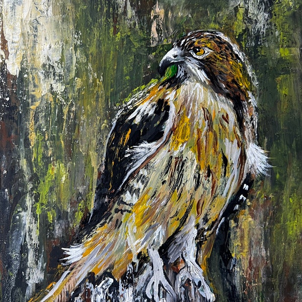 Hawk Painting - Etsy