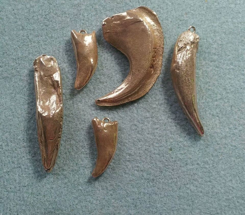 Bronze Eurasian Lynx Tooth Replica Pendant: Animal Lover Gift - Etsy