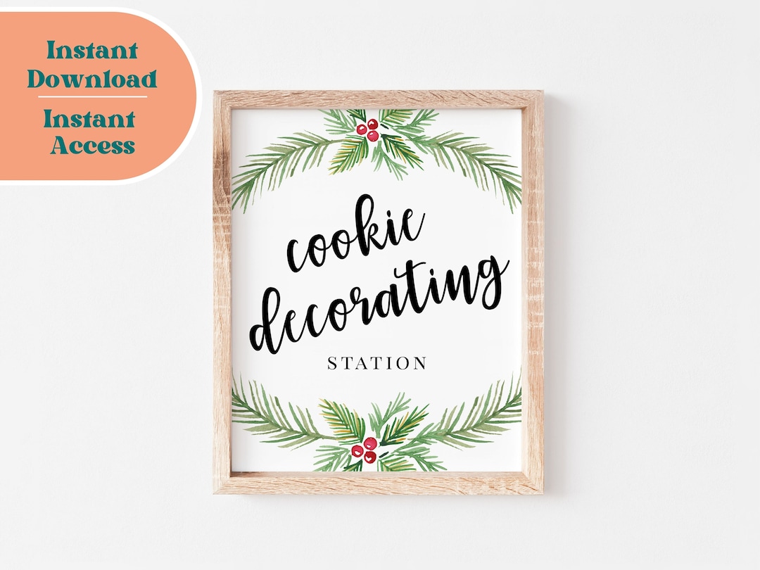 Cookie Decorating Station Printable Sign, Decorate Christmas Cookies ...