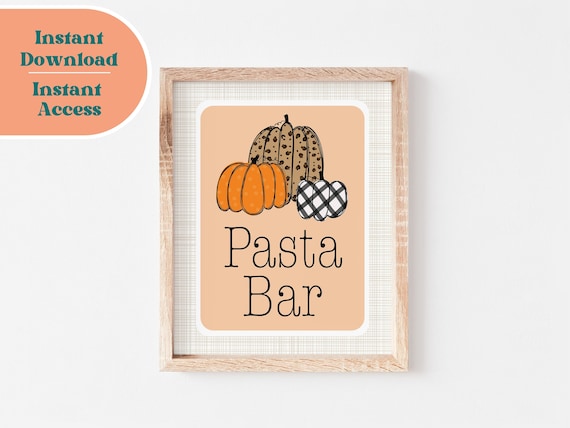Pasta Bar Sign Printable Dinner Party Printable Sign Mac and - Etsy