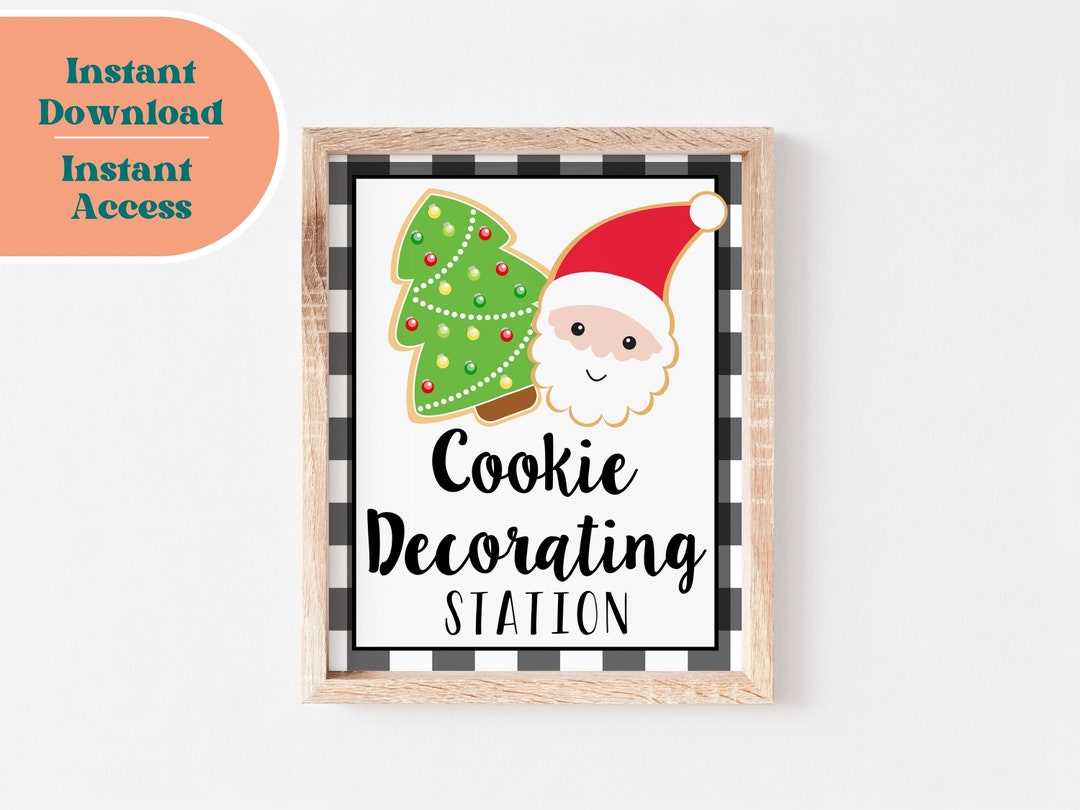 Cookie Decorating Sign Christmas Cookie Party Printable - Etsy