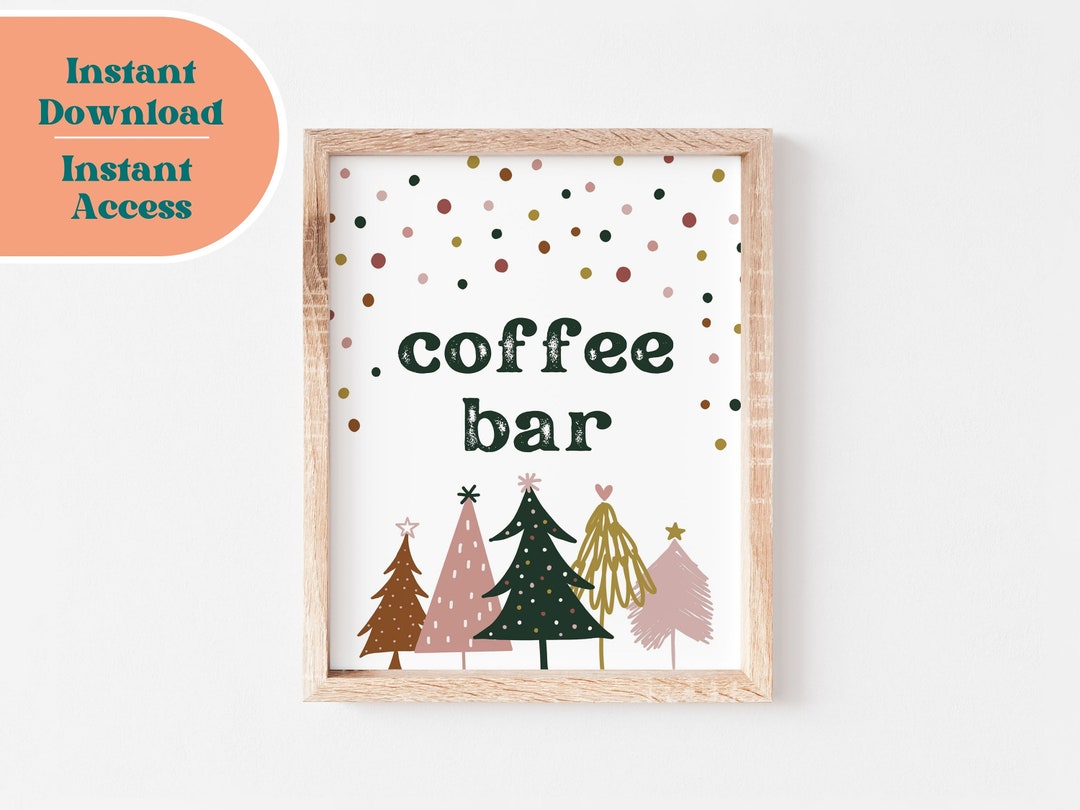 Winter Coffee Bar Printable Sign Christmas Coffee Bar Sign - Etsy