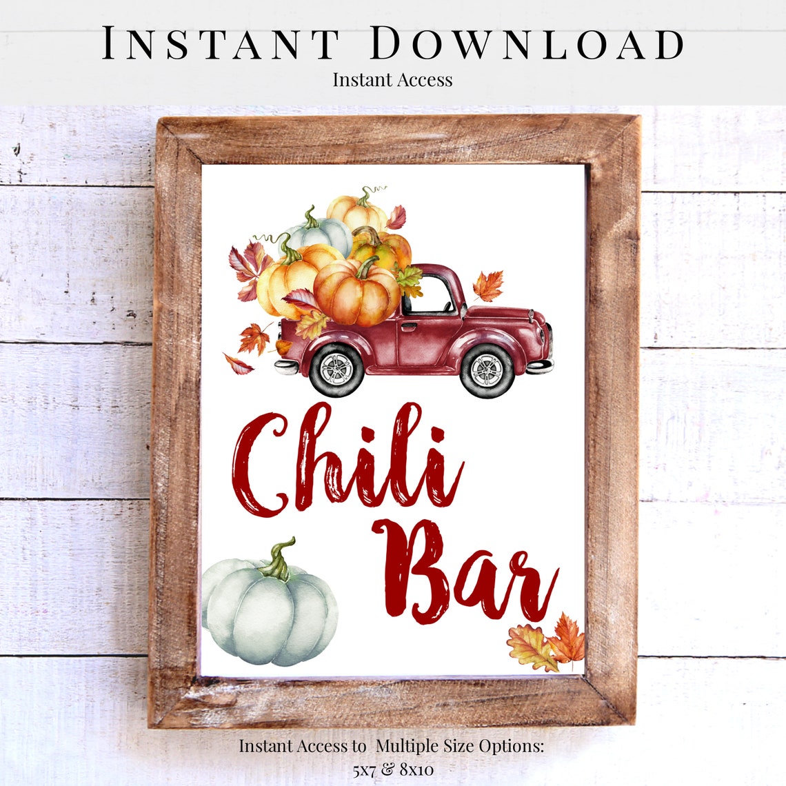 Chili Bar Sign Food Table Sign Fall Party Decorations | Etsy
