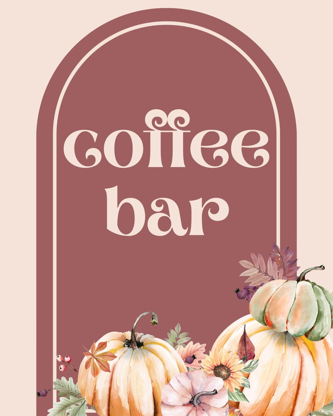 Coffee Bar Printable Sign, Fall Party Decorations, , Drink Table Sign ...