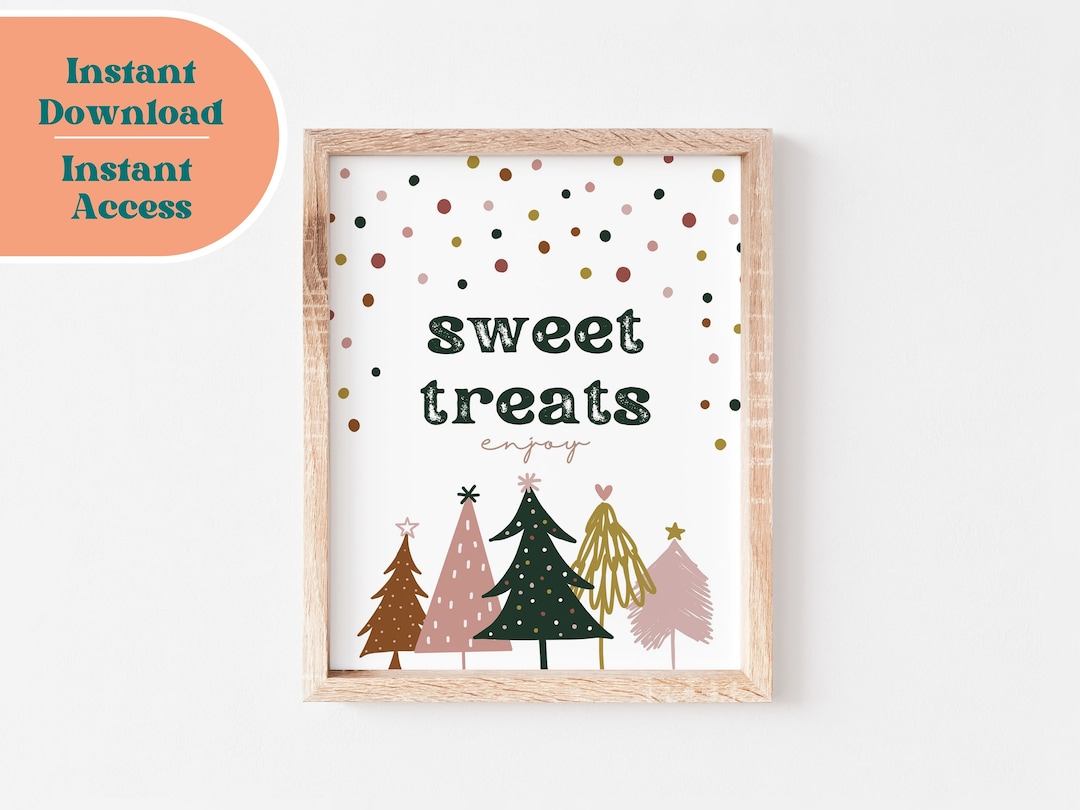 Holiday Sweet Treats Printable Sign, Christmas Dessert Buffet Sign ...