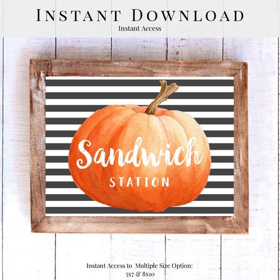 Sandwich Station Sign Printable Sandwich Bar Sign Fall | Etsy