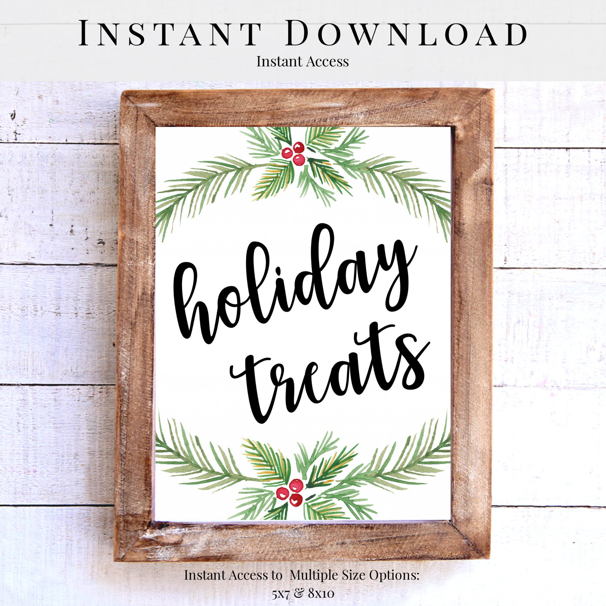 Holiday Treats Printable Sign Christmas Party Printable | Etsy