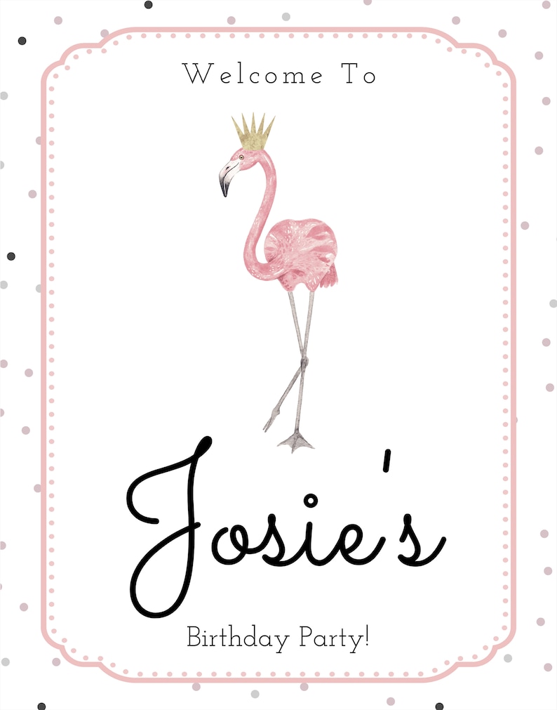 Flamingo Birthday Sign Birthday Party Welcome Sign Flamingo - Etsy