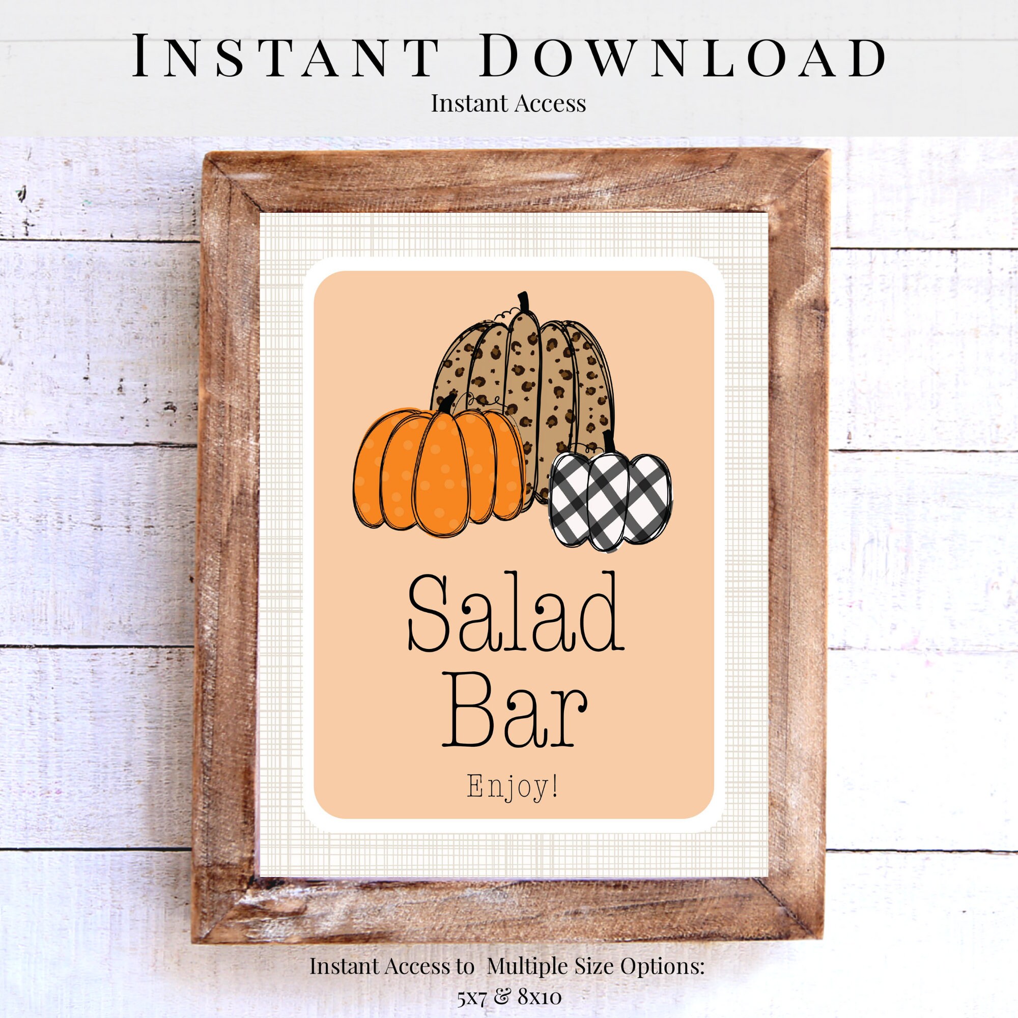 Salad Bar Printable Sign Food Table Printable Sign Dinner | Etsy