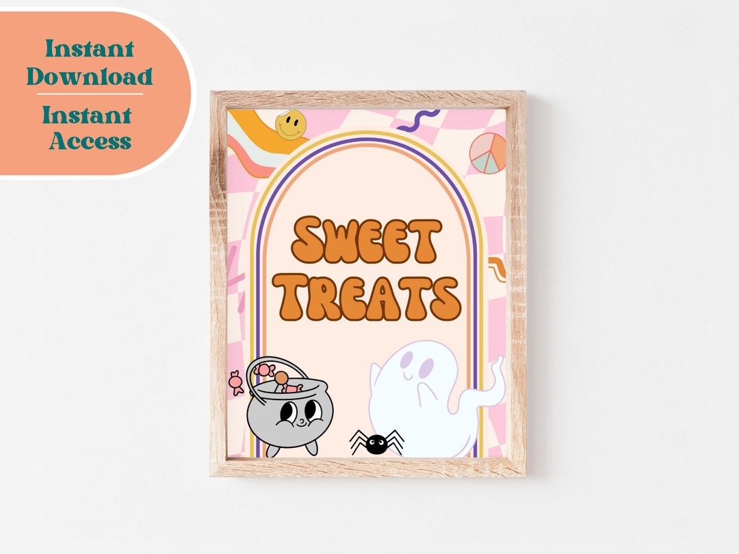 Sweet Treats Printable Sign, Dessert Table Sign, Halloween Party Sign ...