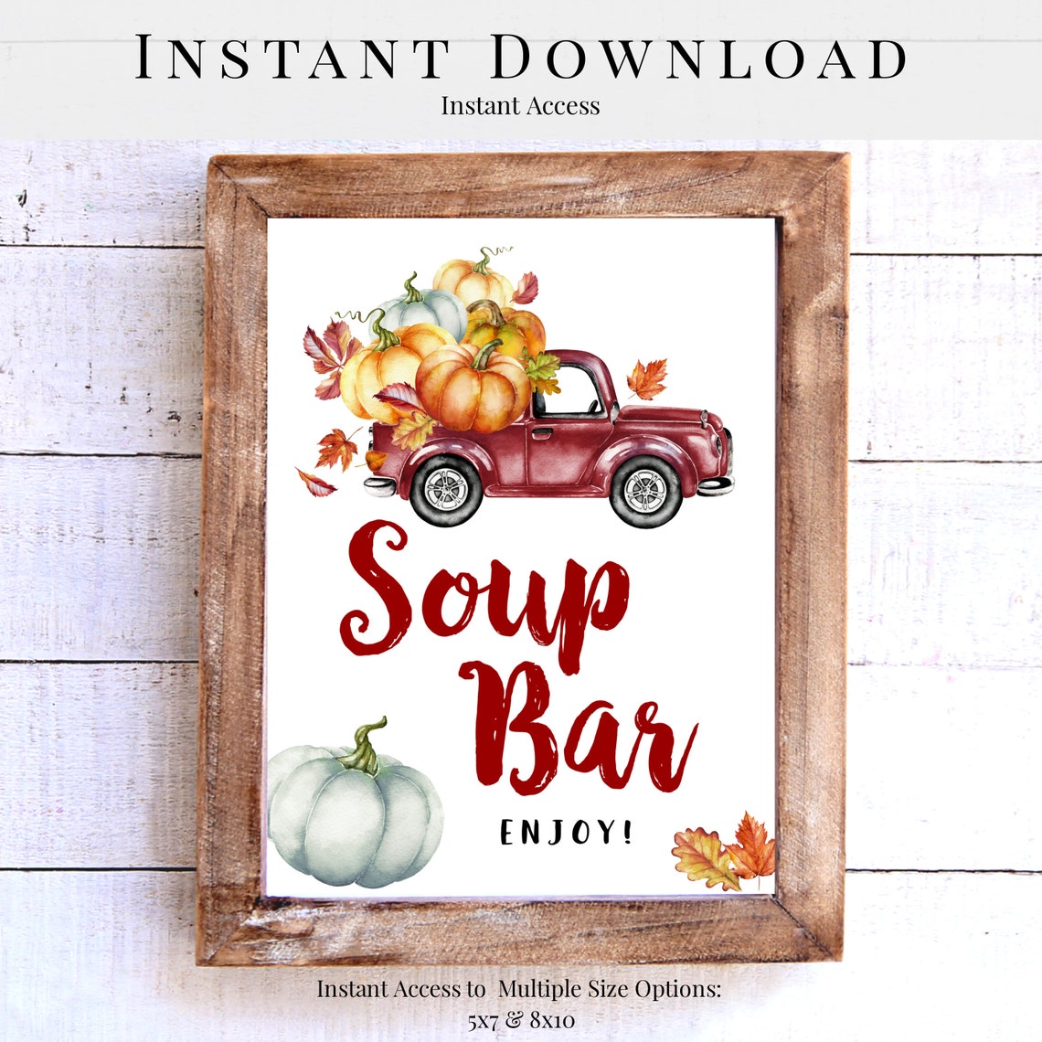Soup Bar Sign Food Table Printable Sign Fall Party | Etsy