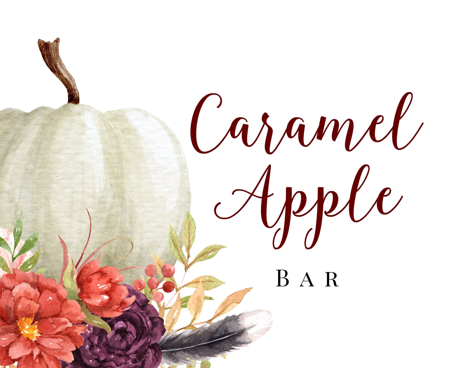 Caramel Apple Bar Sign Fall Party Decorations Thanksgiving - Etsy