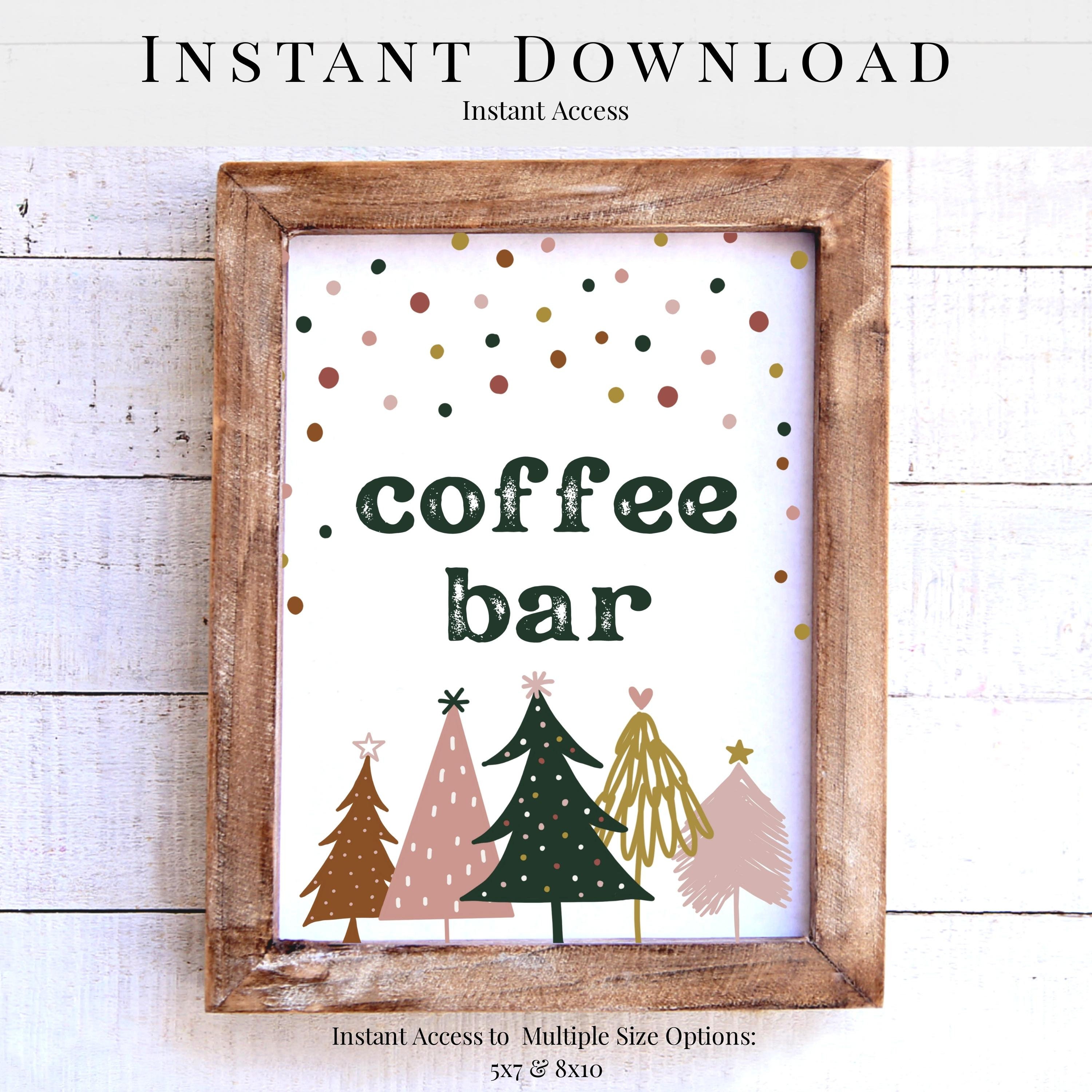 Winter Coffee Bar Printable Sign Christmas Coffee Bar Sign | Etsy