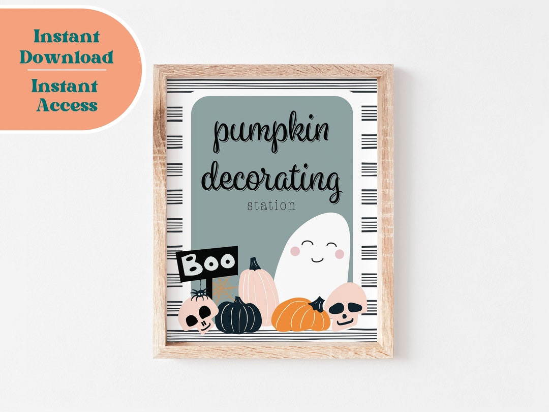 Pumpkin Decorating Sign Printable, Pumpkin Carving Party Sign ...