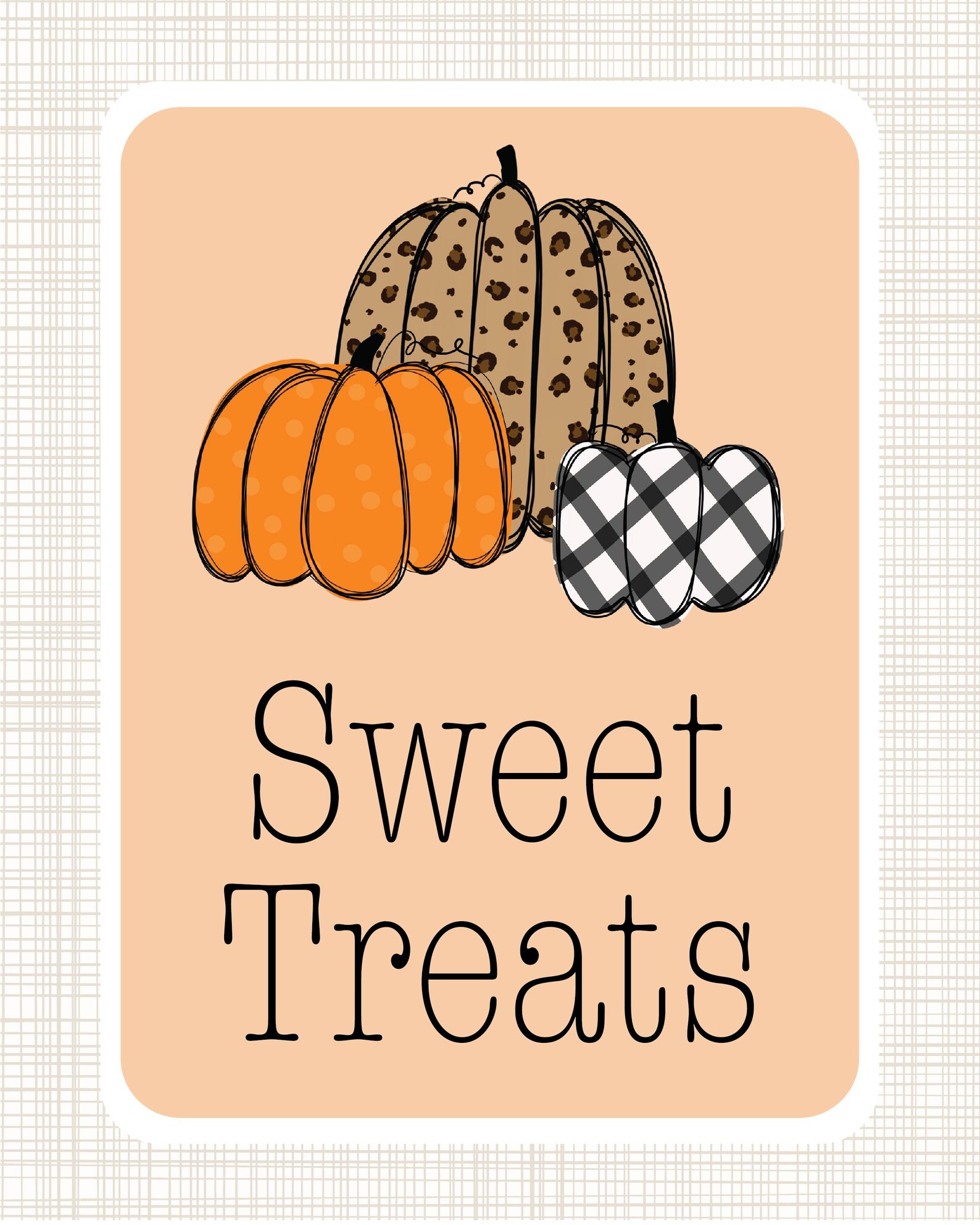 Sweet Treats Printable Sign, Dessert Table Sign, Fall Party Decorations ...