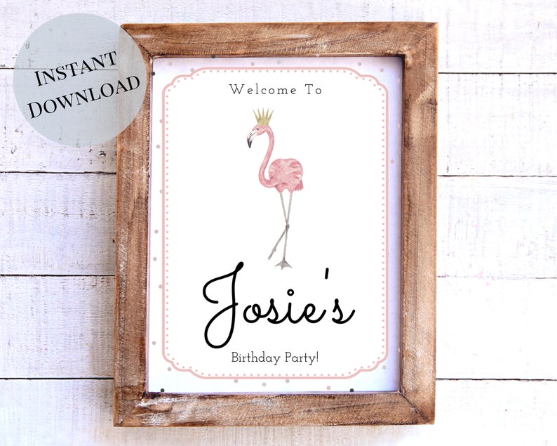 Flamingo Birthday Sign Birthday Party Welcome Sign Flamingo - Etsy