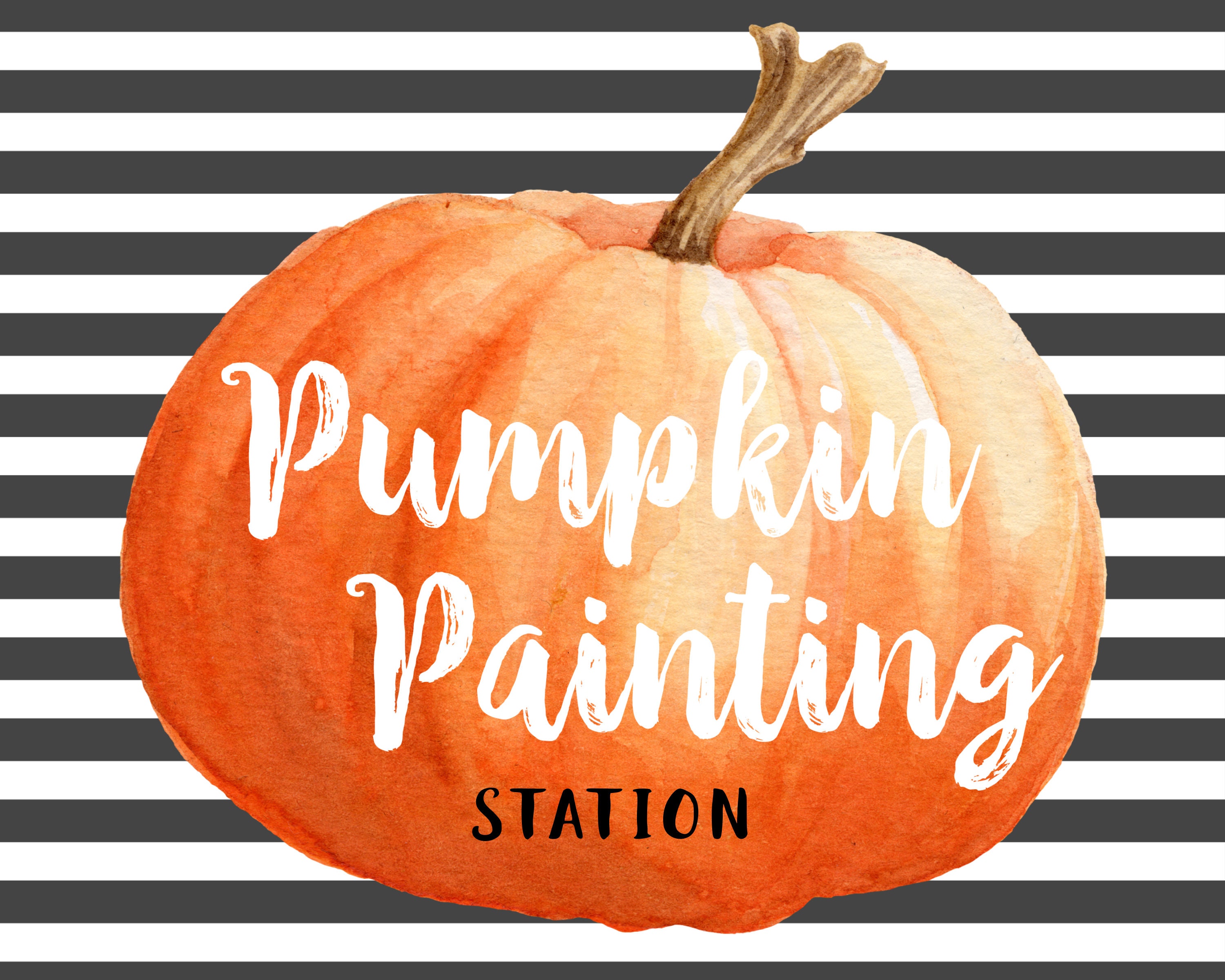 Pumpkin Decorating Printable Sign, Pumpkin Painting Station Sign - Etsy