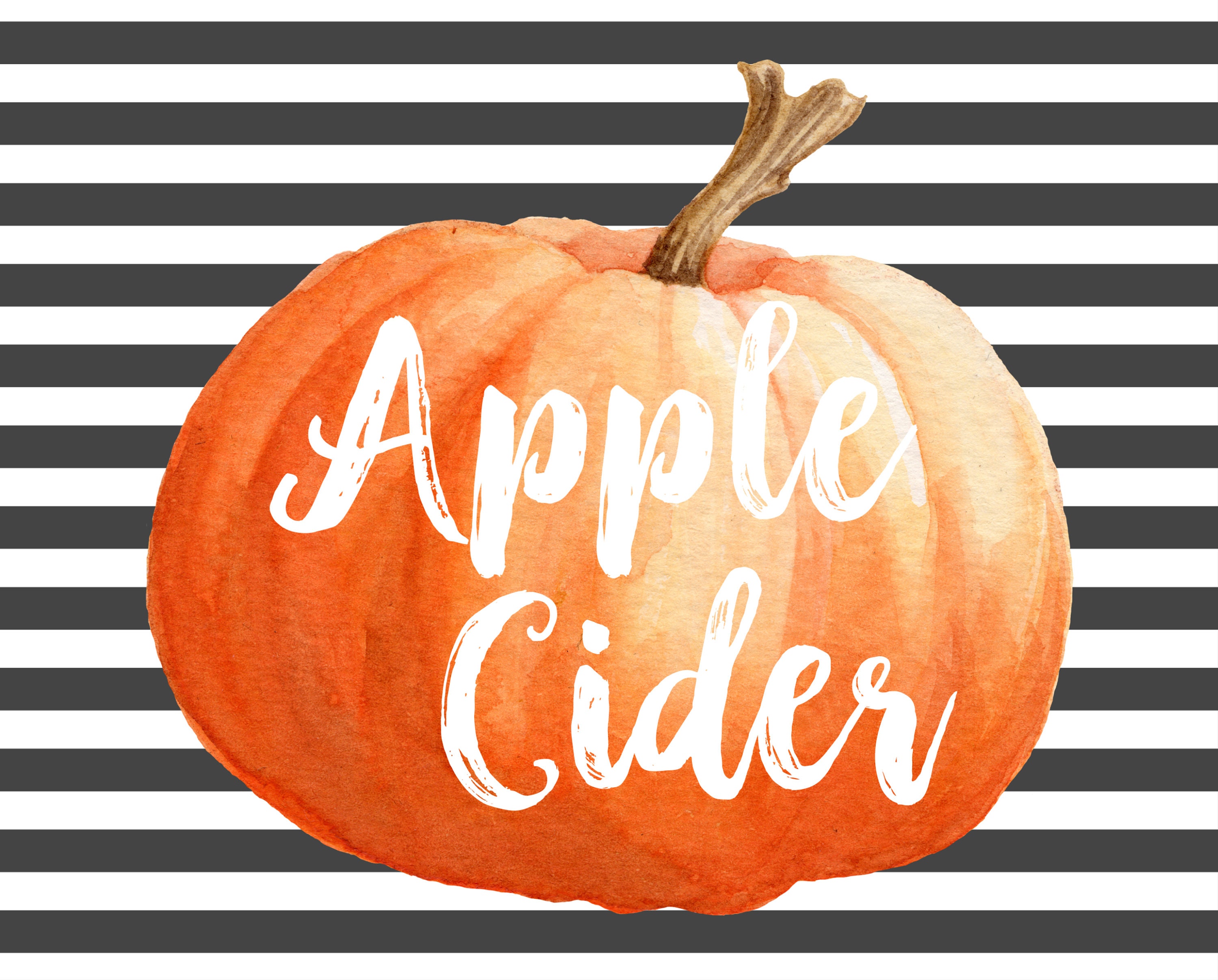 Apple Cider Printable Sign - Drink Table Signs, Fall Party Decor ...