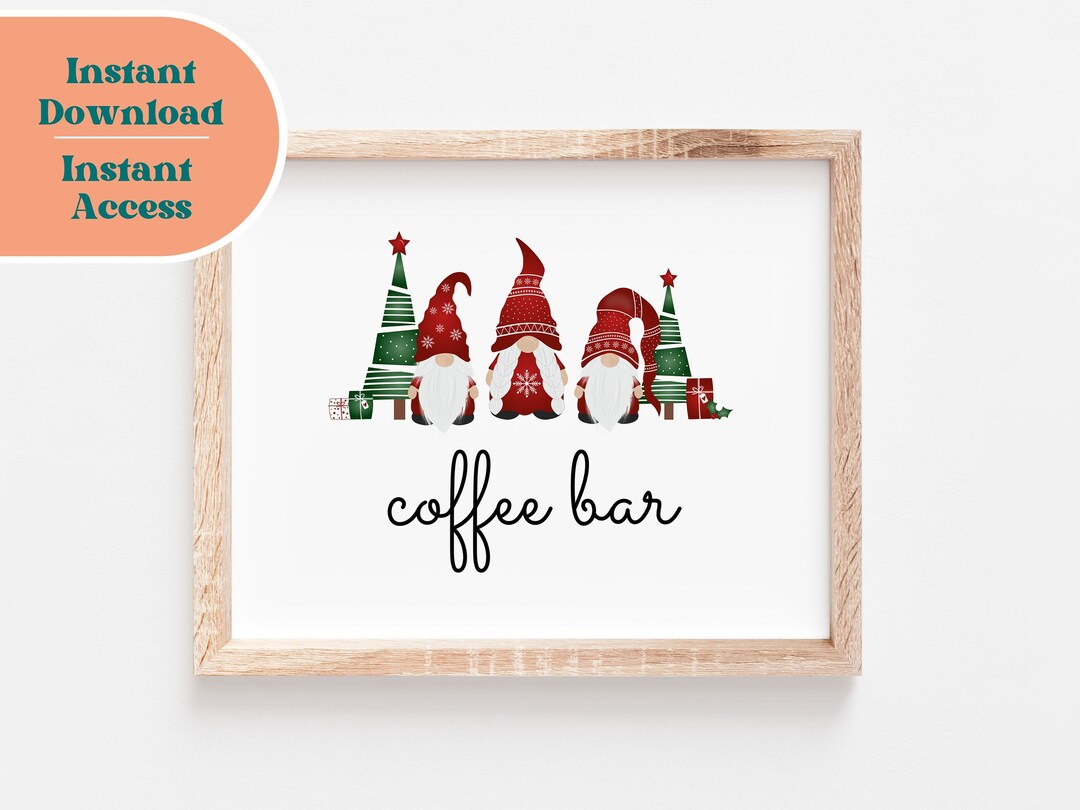 Holiday Coffee Bar Printable Sign, Christmas Party Drink Table Decor ...