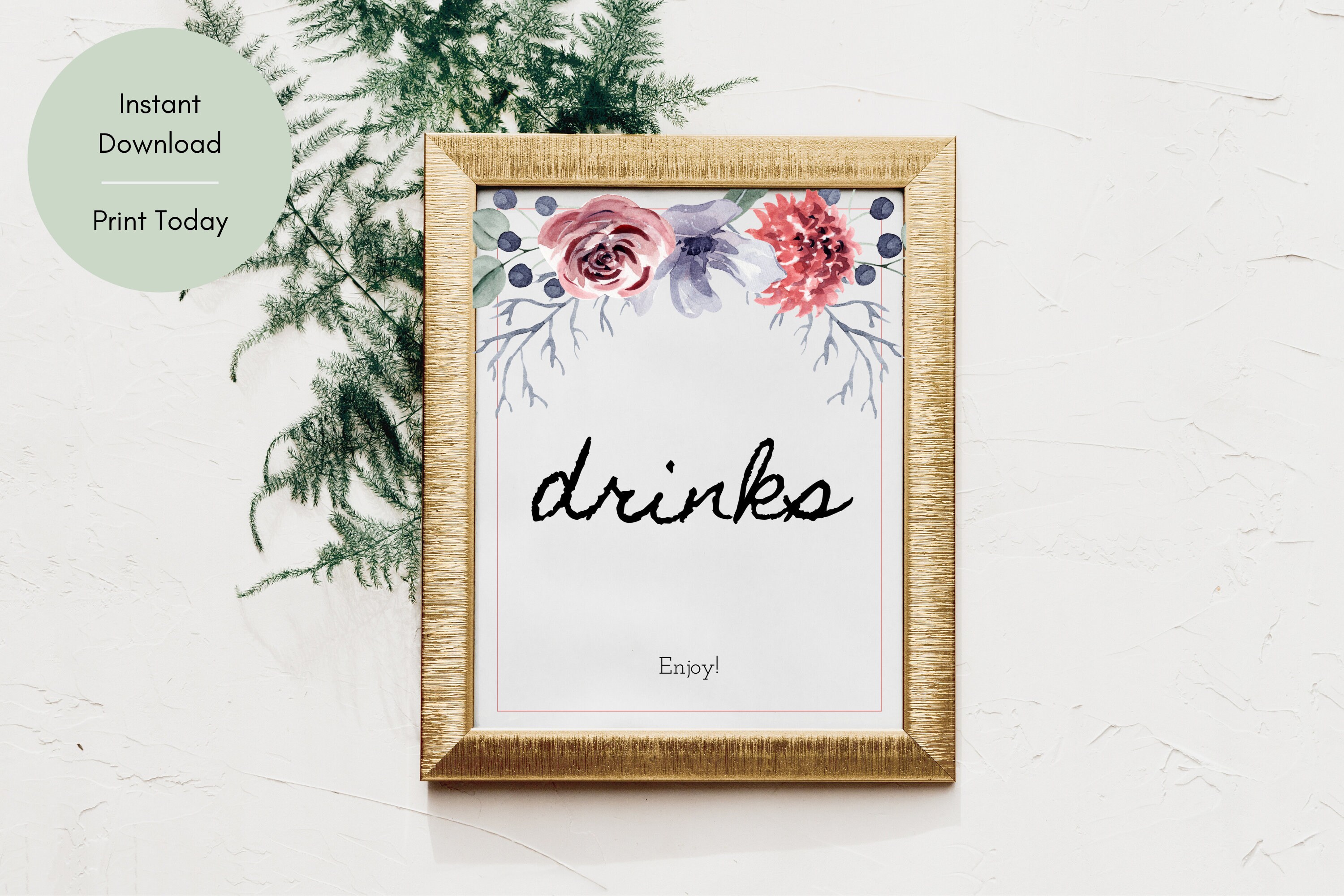 Printable Drink Table Sign Beverage Table Sign Drink Sign | Etsy