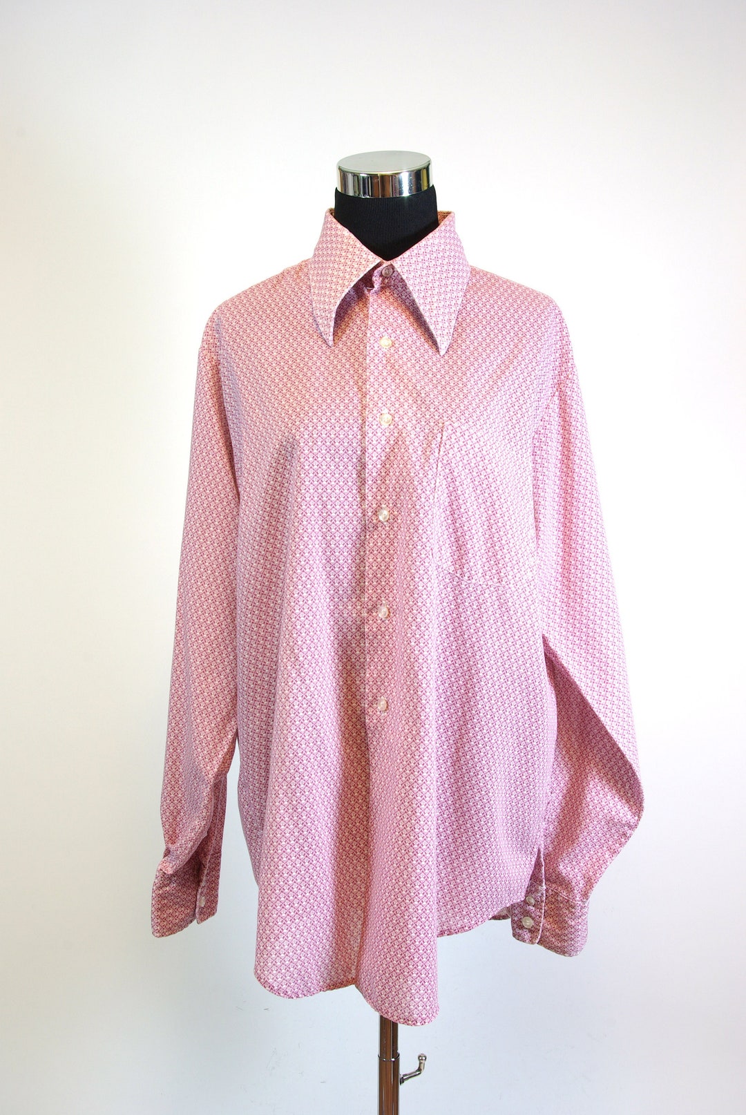 70s Butterfly Collar Print Shirt Emo Indie Retro - Etsy