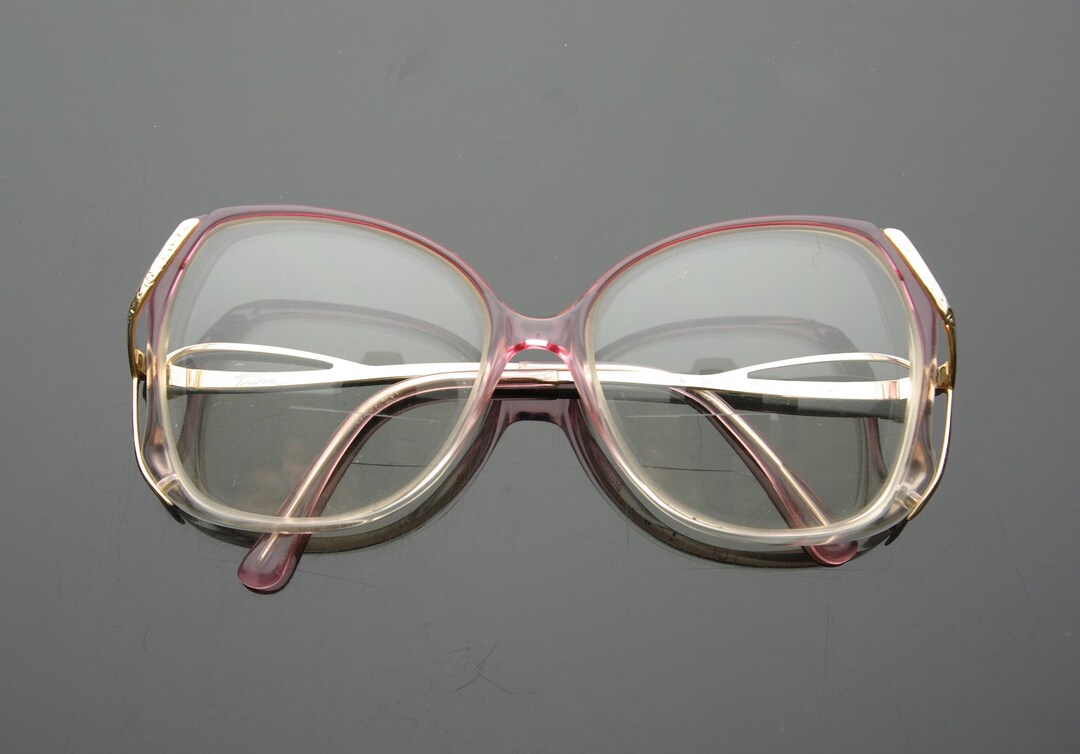 Vintage 80s Oversize Glasses Light Translucent Pink Metal Accents Tura ...