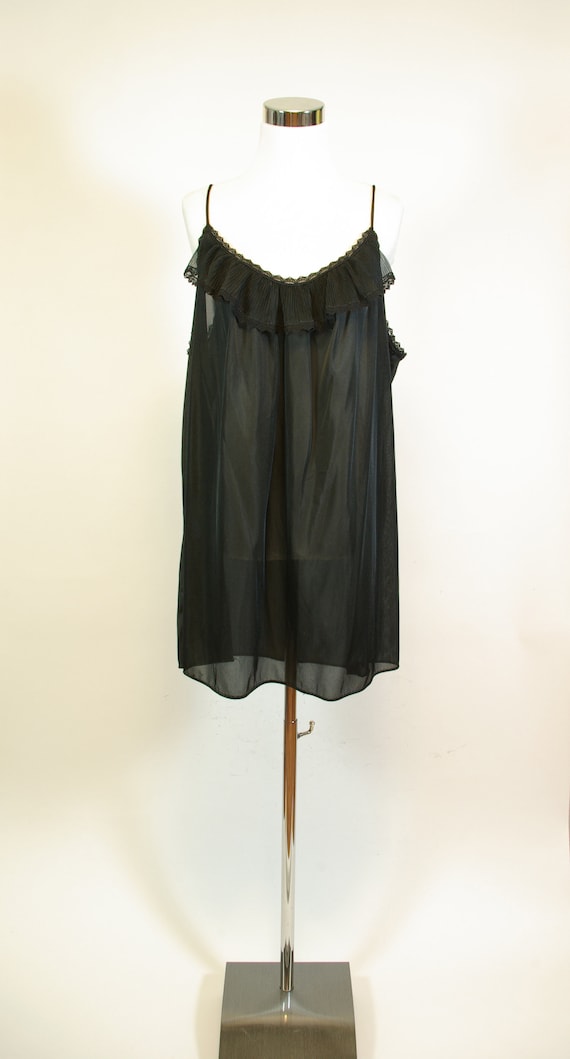 Plus Size Black Lacy Sleeveless Long Negligee Sears 1X 2X | Etsy