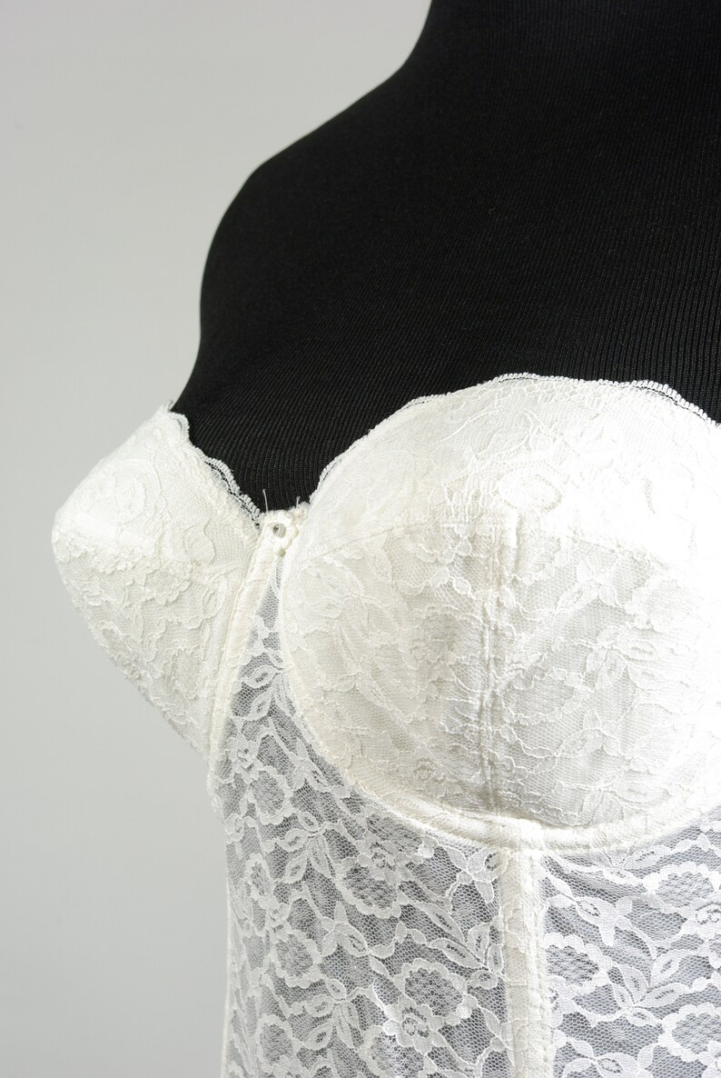 Lacy White Size 34D 80s Corset Goddess Brand Union Label - Etsy