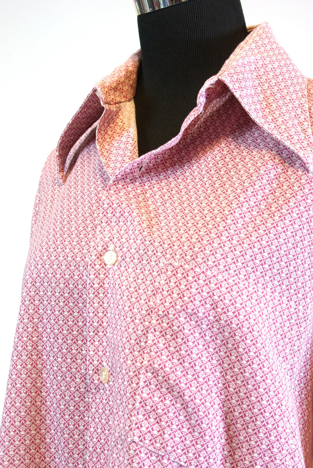 70s Butterfly Collar Print Shirt Emo Indie Retro - Etsy