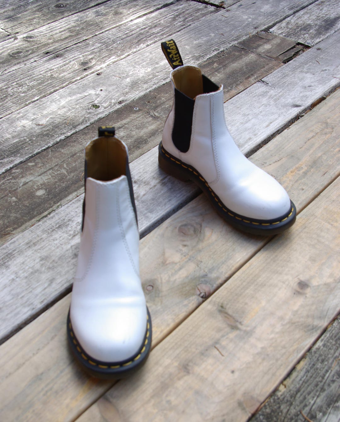 White Chelsea Boots Doc Martens Women's US Size 7 Air Wair - Etsy