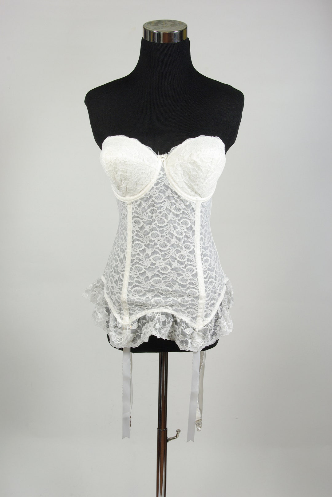Lacy White Size 34D 80s Corset Goddess Brand Union Label - Etsy