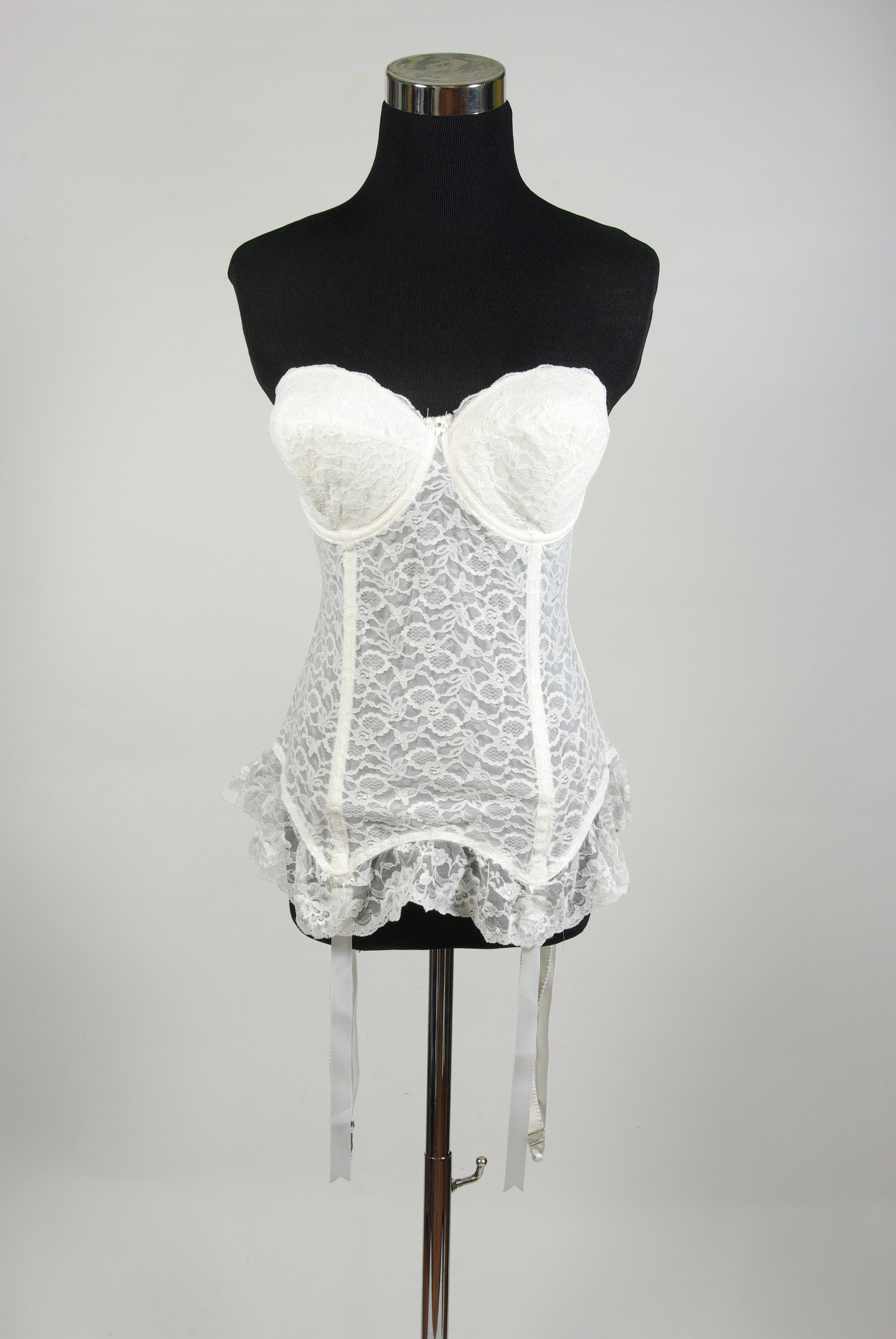 Lacy White Size 34D 80s Corset Goddess Brand Union Label | Etsy