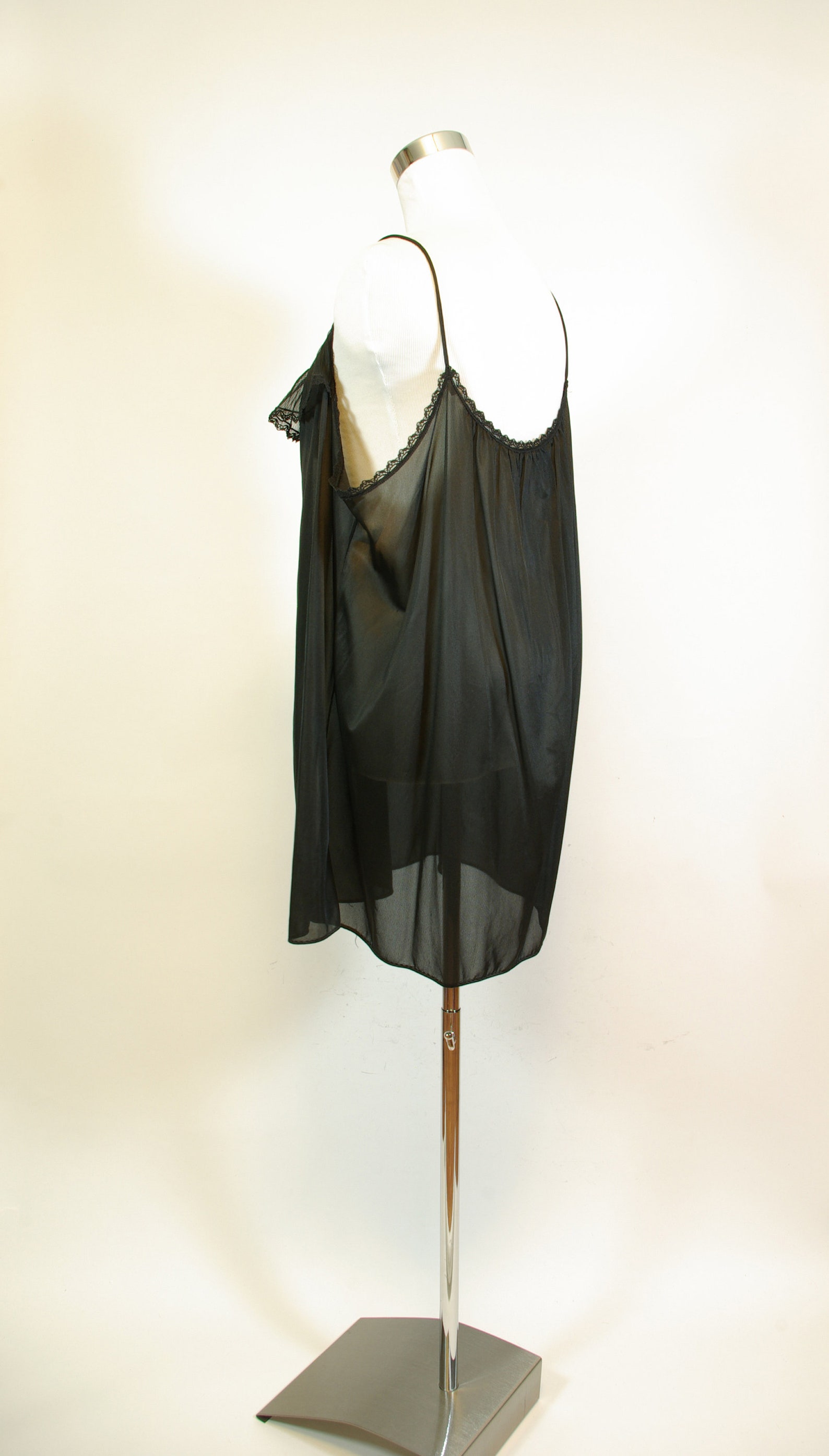Plus Size Black Lacy Sleeveless Long Negligee Sears 1X 2X - Etsy