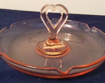 Pink glass ashtray | Etsy