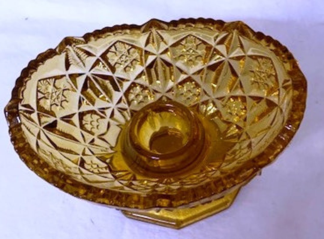Vintage Kemple Wheaton Single Candle Stick Holder - Honey Amber - Etsy