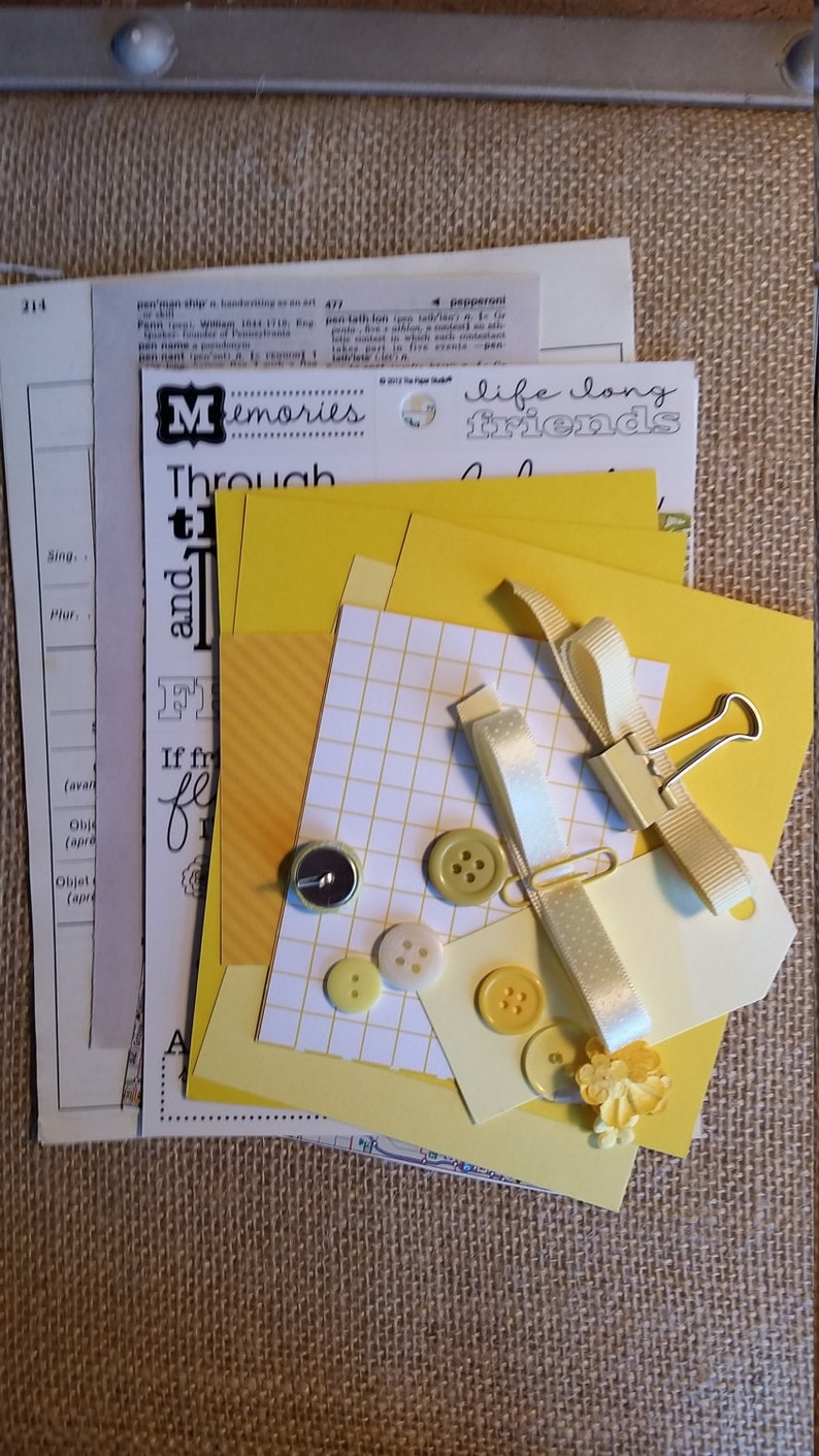 Junk Journal Kit; Inspiration Kit; Scrapbook Kit; Smash Book; Yellow ...