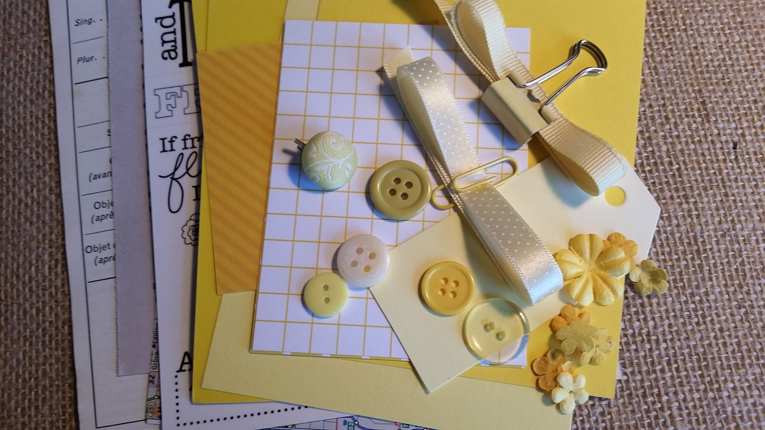 Junk Journal Kit; Inspiration Kit; Scrapbook Kit; Smash Book; Yellow ...